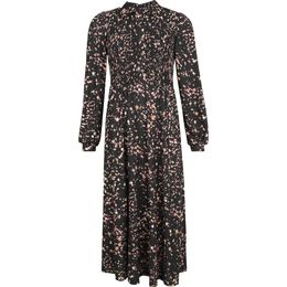 QED London Shirred Bust Ditsy Floral Shirt Midi Dress Mittellanges Kleid multicolor in L