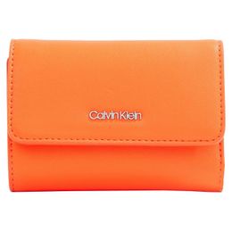 Calvin Klein Geldbörse CK MUST TRIFOLD SM, in schlichtem Design, orange