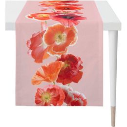 Apelt Tischläufer 6854 SUMMERTIME, Sommerdeko, Sommer (1-tlg), mit Blumenmotiv, Digitaldruck, roter Klatschmohn, rosa|rot