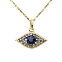 Firetti Kettenanhänger Schmuck Geschenk Gold 333 Halsschmuck Anhänger Halskette Auge, mit Saphir und Brillanten, blau|gelb|goldfarben