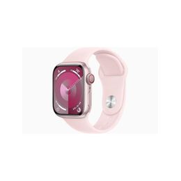 Apple Watch Series 9 GPS + Cellular 41mm - Pink Aluminium Case with Light Pink Sport Band - S/M