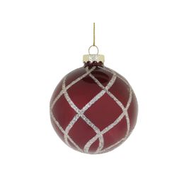 Chic Antique Weihnachtskugel mit Glitzer, rot, D8 cm, Modell 4