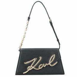 K by KARL LAGERFELD Karl Lagerfeld Signature 2.2 Schultertasche Leder 25 cm black gold