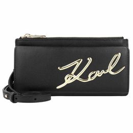 K by KARL LAGERFELD Karl Lagerfeld Signature 2.3 Clutch Tasche Leder 20 cm black gold