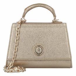 Aigner Deluxe Handtasche Leder 23 cm gold coloured