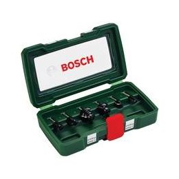 Bosch Wolfram-Carbide-Fräser-Set, 6-teilig 1/4" Schaft Materialeignung: Holz Schaft: 1/4" Anzahl: 6 -teilig