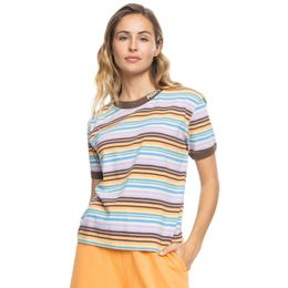 Roxy T-Shirt »Stripe Hype« Tapioca Verigated Stripe L L Material Mischgewebe aus Baumwolle und...