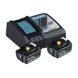 Makita Power Source Kit 2x Akku BL1850B 18V 5,0 Ah, Schnellladegerät DC18RC