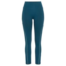 active by Lascana LASCANA ACTIVE Leggings -Sporthose mit Kontrastnähten und breitem Bund, blau