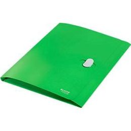 Leitz® Dokumentenmappe Recycle, A4, bis zu 150 Blatt, 3 Einschlagklappen, blickdicht, CO2-neutral, 100 % recycelbar, Blauer Engel, Kunststoff, grün