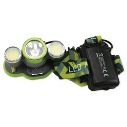 Grundig LED-Stirnlampe 1 LED, 2x COB, 4 Funktionen, grün