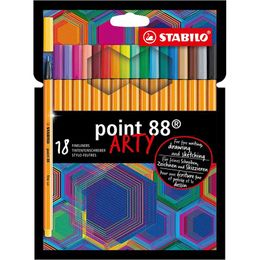 Fineliner Stabilo® point 88 ARTY 18er-Pack