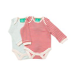 Little Green Radicals - Langarmbody POWDER STRIPED 2er-Pack in rot/blau, Gr.74