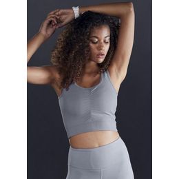 active by Lascana LASCANA ACTIVE Crop-Top '-Sport Top' mehrfarbig Gr. XS (32/34) für Damen. Rundhals und Mesheinsatz, Logodruck. Figurbetont