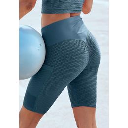 Vivance ACTIVE Radlerhose '-Sporthose' blau Gr. XS (32/34) für Damen. Mit Mesheinsatz, Logodruck. Figurbetont