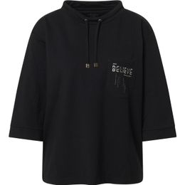 Adagio Shirt, 3/4-Arm, Tunnelzug, für Damen, schwarz, 42