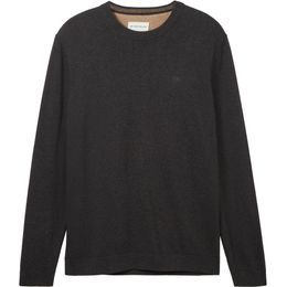 Tom Tailor Pullover, Rundhals-Ausschnitt, Rippbündchen, für Herren, grau, XXL