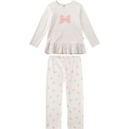 Sanetta Schlafanzug, 2-teilig, Baumwolle, Rüschen für Kinder, grau, 128