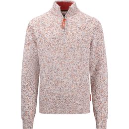 Fynch-Hatton® Pullover, Baumwolle, Rippbündchen, Troyer, für Herren, rot, L