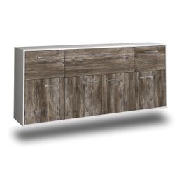 Stil.Zeit Sideboard Roseville | Korpus Weiß | Treibholz hängend mit Griffen (180x79x35cm)