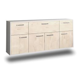 Stil.Zeit Sideboard Roseville | Korpus Weiß | Zeder hängend mit Griffen (180x79x35cm)