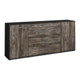 Stil.Zeit Sideboard Eleonora | Korpus Anthrazit | Treibholz mit Griffen (180x79x35cm)