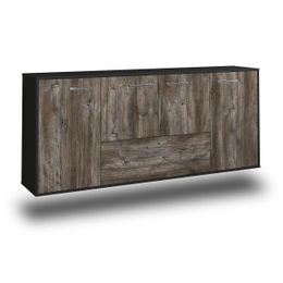 Stil.Zeit Sideboard Escondido | Korpus Anthrazit | Treibholz hängend mit Griffen (180x79x35cm)