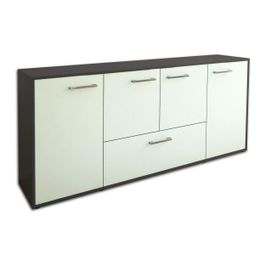 Stil.Zeit Sideboard Eli | Korpus Anthrazit | Mint mit Griffen (180x79x35cm)