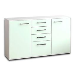 Stil.Zeit Sideboard Donatella | Korpus Weiß | Mint mit Griffen (136x79x35cm)