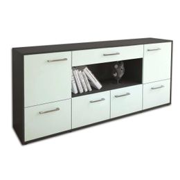 Stil.Zeit Sideboard ELSA | Korpus Anthrazit | Mint mit Griffen (180x79x35cm)