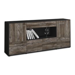 Stil.Zeit Sideboard ELSA | Korpus Anthrazit | Treibholz mit Griffen (180x79x35cm)