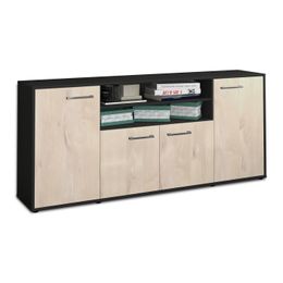 Stil.Zeit Sideboard Elsita | Korpus Anthrazit | Zeder mit Griffen (180x79x35cm)