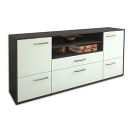 Stil.Zeit Sideboard Eluana | Korpus Anthrazit | Mint mit Griffen (180x79x35cm)