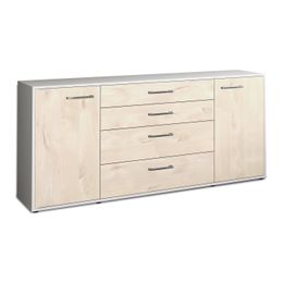 Stil.Zeit Sideboard Elettra | Korpus Weiß | Zeder mit Griffen (180x79x35cm)