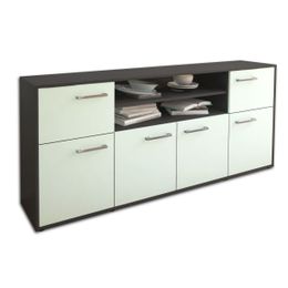 Stil.Zeit Sideboard Emilia | Korpus Anthrazit | Mint mit Griffen (180x79x35cm)