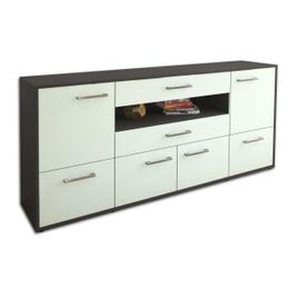 Stil.Zeit Sideboard Emely | Korpus Anthrazit | Mint mit Griffen (180x79x35cm)