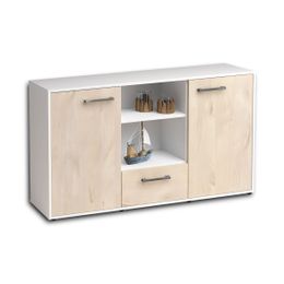 Stil.Zeit Sideboard Desideria | Korpus Weiß | Zeder mit Griffen (136x79x35cm)