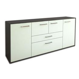 Stil.Zeit Sideboard Elisa | Korpus Anthrazit | Mint mit Griffen (180x79x35cm)