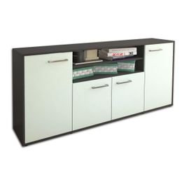 Stil.Zeit Sideboard Elsita | Korpus Anthrazit | Mint mit Griffen (180x79x35cm)