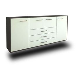 Stil.Zeit Sideboard Metairie | Korpus Anthrazit | Mint hängend mit Griffen (180x79x35cm)