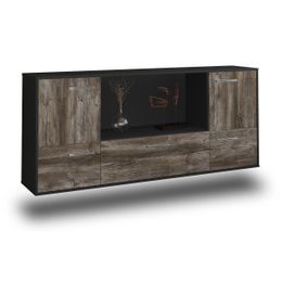 Stil.Zeit Sideboard Sunnyvale | Korpus Anthrazit | Treibholz hängend mit Griffen (180x79x35cm)