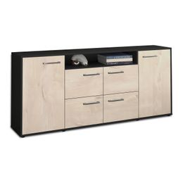 Stil.Zeit Sideboard Ephenia | Korpus Anthrazit | Zeder mit Griffen (180x79x35cm)