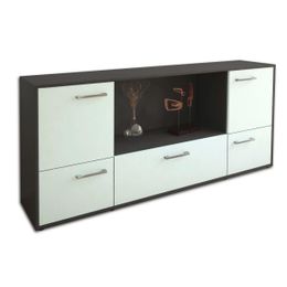 Stil.Zeit Sideboard Elvezia | Korpus Anthrazit | Mint mit Griffen (180x79x35cm)