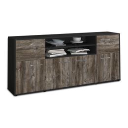 Stil.Zeit Sideboard Emilia | Korpus Anthrazit | Treibholz mit Griffen (180x79x35cm)