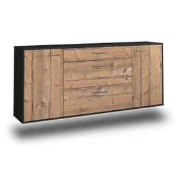 Stil.Zeit Sideboard Syracuse | Korpus Anthrazit | Pinie hängend mit Griffen (180x79x35cm)