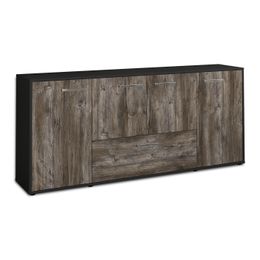 Stil.Zeit Sideboard Eli | Korpus Anthrazit | Treibholz mit Griffen (180x79x35cm)