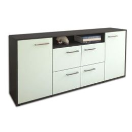 Stil.Zeit Sideboard Ephenia | Korpus Anthrazit | Mint mit Griffen (180x79x35cm)