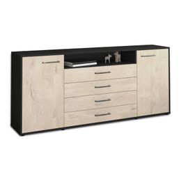 Stil.Zeit Sideboard Enzo | Korpus Anthrazit | Zeder mit Griffen (180x79x35cm)