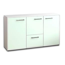 Stil.Zeit Sideboard Diana | Korpus Weiß | Mint mit Griffen (136x79x35cm)