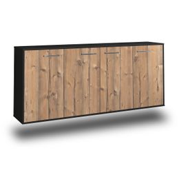 Stil.Zeit Sideboard Lakewood | Korpus Anthrazit | Pinie hängend mit Griffen (180x79x35cm)